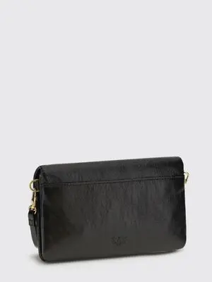 Pinko Love Bag Click Soft Horizontal Ruched Leather Bag