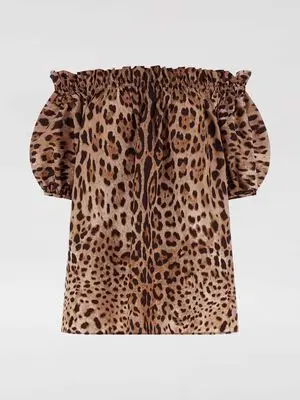 Dolce & Gabbana Cotton Top With Animal Print