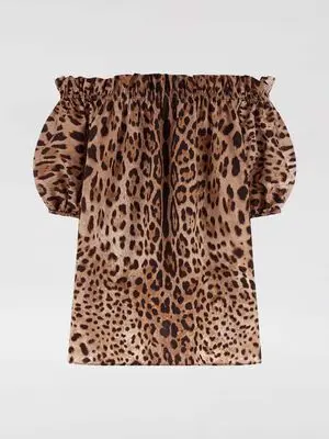 Dolce & Gabbana Cotton Top With Animal Print