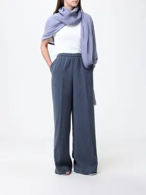 Emporio Armani Pinstriped Jersey Palazzo Trousers