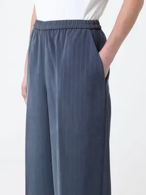 Emporio Armani Pinstriped Jersey Palazzo Trousers