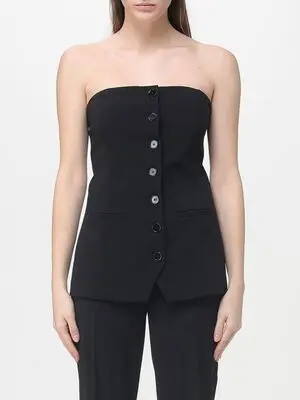 Patrizia Pepe Crepe Top - Black