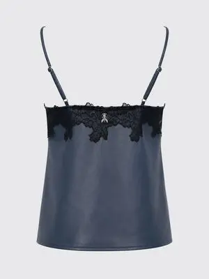 Patrizia Pepe Evening Top With Lace Inserts And Thin Straps