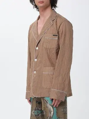 Dolce & Gabbana Single Breasted Cotton And Linen Blazer