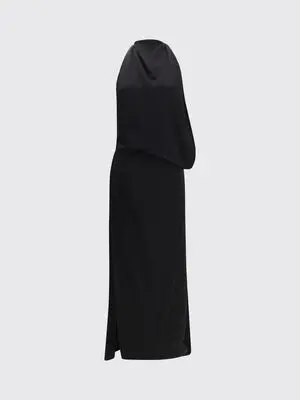 Sportmax Dolmen Long Satin Dress - Black