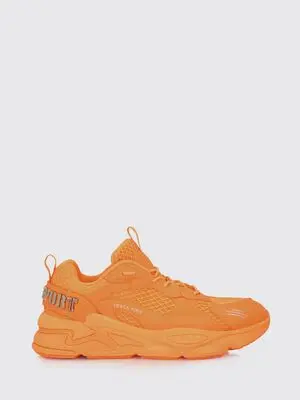 PLEIN SPORT Track-king Leather And Mesh Sneakers - Orange