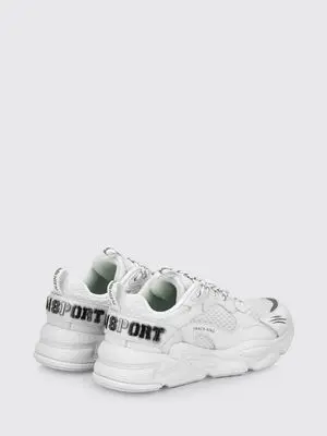 PLEIN SPORT Trackking Leather And Mesh Lace-up Sneakers - White