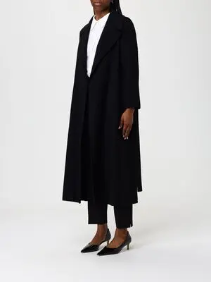 PALTO' Belted Wrap Coat - Black