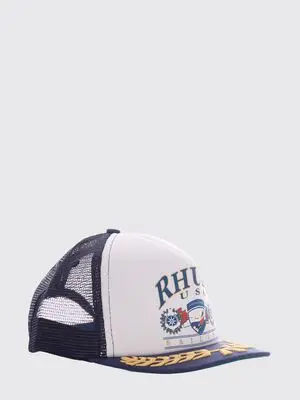 Rhude Cotton And Mesh Nylon Baseball Cap With Printed Logo