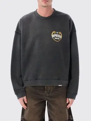 REPRESENT Cotton Crewneck Sweatshirt With Logo - Black