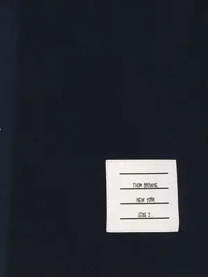 Thom Browne 4-bar Cotton T-shirt With Patch Pocket - Blue