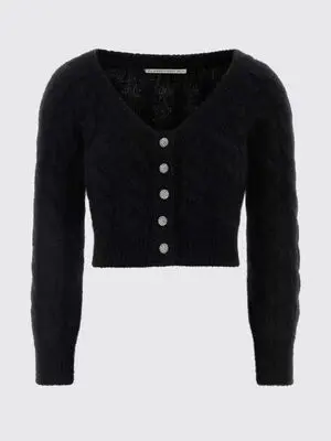 Alessandra Rich Cropped Mohair Wool Cardigan