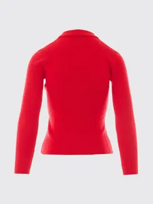 GANNI Butterfly Logo Ribbed-knit Wool Polo