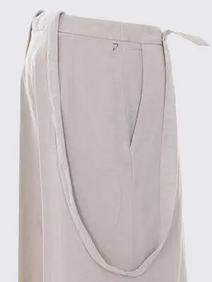 DONDUP Slim Fit Linen Blend Trousers With Braces