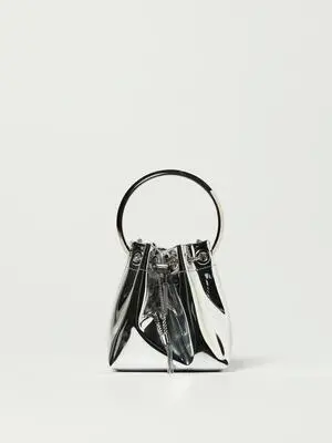 JIMMY CHOO Metallic Drawstring Mini Bag - Silver