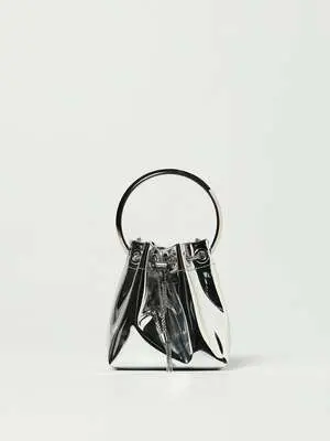 JIMMY CHOO Metallic Drawstring Mini Bag - Silver