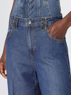 Liu Jo Wide-leg Jeans With Rhinestone Embellishments