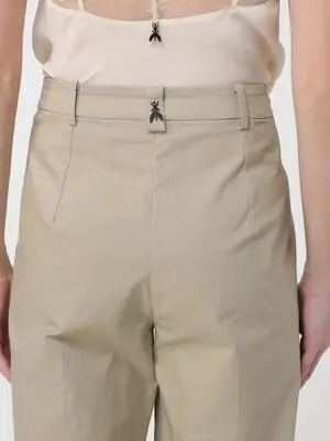 Patrizia Pepe Gabardine Wide Leg Trousers - Beige