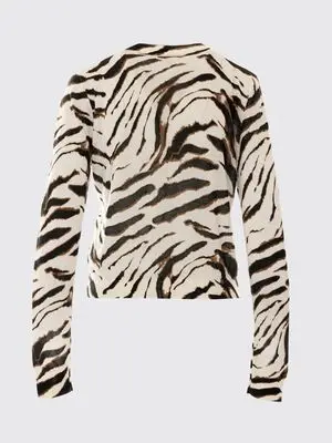 GANNI Zebra-print Organic Cotton Cardigan