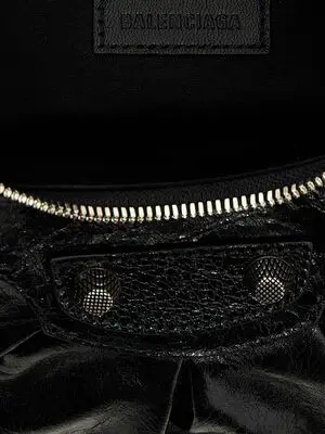 Balenciaga Le Cagole Xs Arena Leather Bag - Black