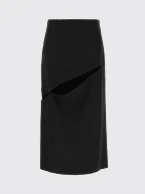 JIL SANDER Cut-out Wool Blend Pencil Midi Skirt
