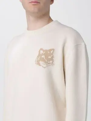 Maison Kitsuné Jumper With Emblem Detail - Beige