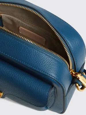 COCCINELLE Beat Mini Hammered Leather Bag - Blue