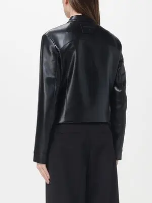Patrizia Pepe Faux Leather Biker Jacket - Black
