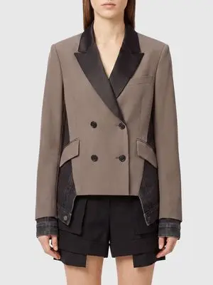 Sacai Double-breasted Wool Blazer - Denim