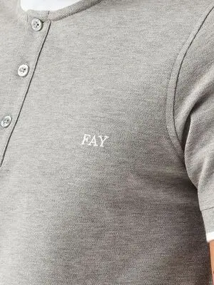 FAY Basic Cotton Polo Shirt - Grey