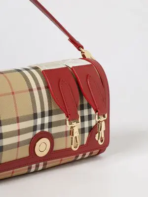 Burberry Note Coated Cotton Bag With Vintage Check Print