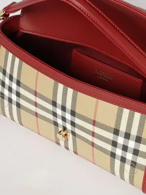 Burberry Note Coated Cotton Bag With Vintage Check Print