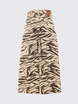 GANNI High-waisted Wide Leg Zebra Print Jeans
