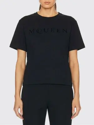Alexander McQueen Cotton T-shirt With Logo - Black