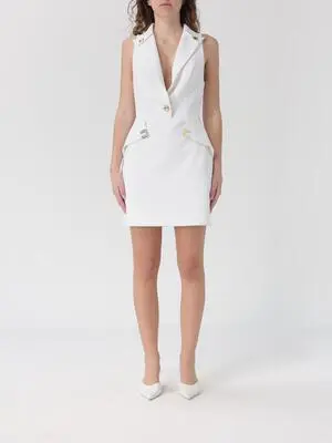 Elisabetta Franchi Double Crepe Mini Dress - Ivory