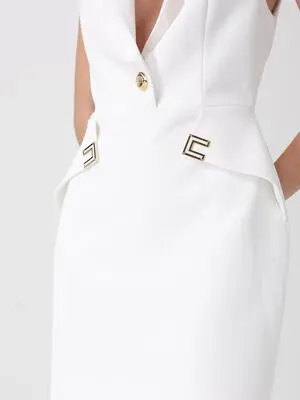 Elisabetta Franchi Double Crepe Mini Dress - Ivory