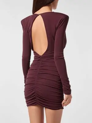 Philipp Plein Long-sleeved Ruched Dress