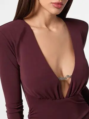 Philipp Plein Long-sleeved Ruched Dress