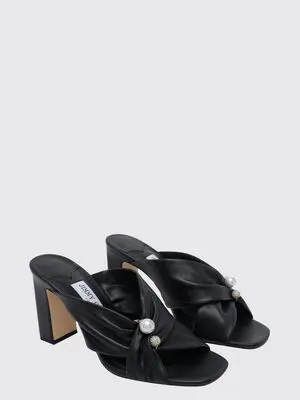 JIMMY CHOO Rafi Embellished Leather Mules