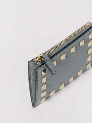 Valentino Garavani Rockstud Grained Leather Card Holder