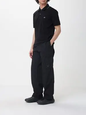 C.P. COMPANY Cotton Polo Shirt With Mini Logo - Black