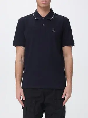 C.P. COMPANY Cotton Polo Shirt With Mini Logo - Blue