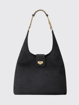 Elisabetta Franchi Suede Hobo Shoulder Bag - Black
