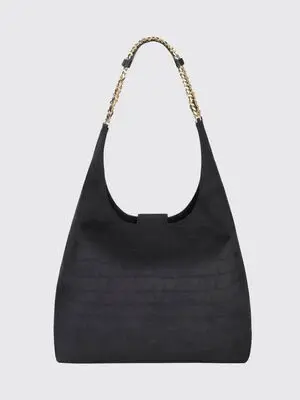 Elisabetta Franchi Suede Hobo Shoulder Bag - Black