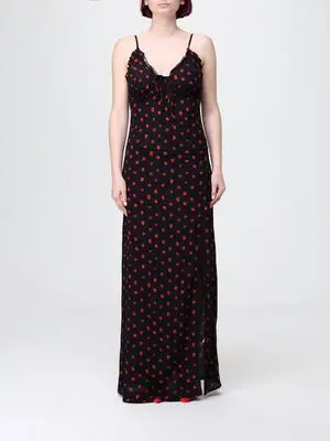 MAR DE MARGARITAS Printed Viscose Long Dress - Black 1