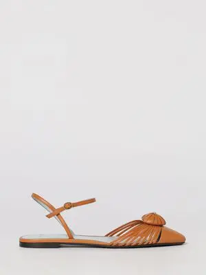Valentino Garavani Valentino Garavani Coeur Royal Leather Ballerinas Orange