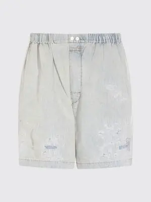 Acne Studios Knee-length Distressed Denim Shorts With Elastic Waist