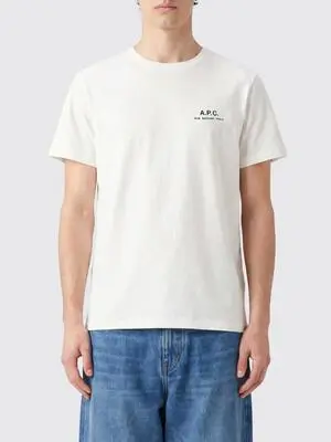 A.p.c. Cotton T-shirt With Contrast Logo On The Chest - White 1