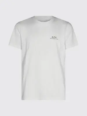 A.p.c. Cotton T-shirt With Contrast Logo On The Chest - White 1