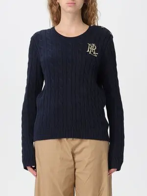 Polo Ralph Lauren Cable Knit Jumper With Embroidered Monogram - Blue 1